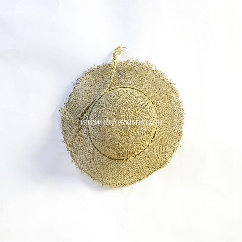 Summer Sun Hat With Natural Ropes Beach Straw Hat | Woven Hat | Free ...